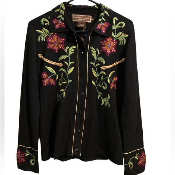 Double D Ranch | Tops | New Double D Ranch Linen Embroidered Western ...